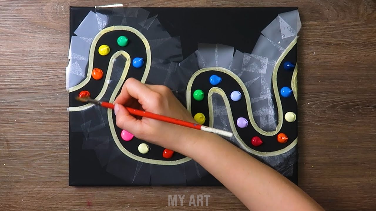 How to Draw Easy Rainbow art Painting Tutorial｜Satisfying Acrylic ...