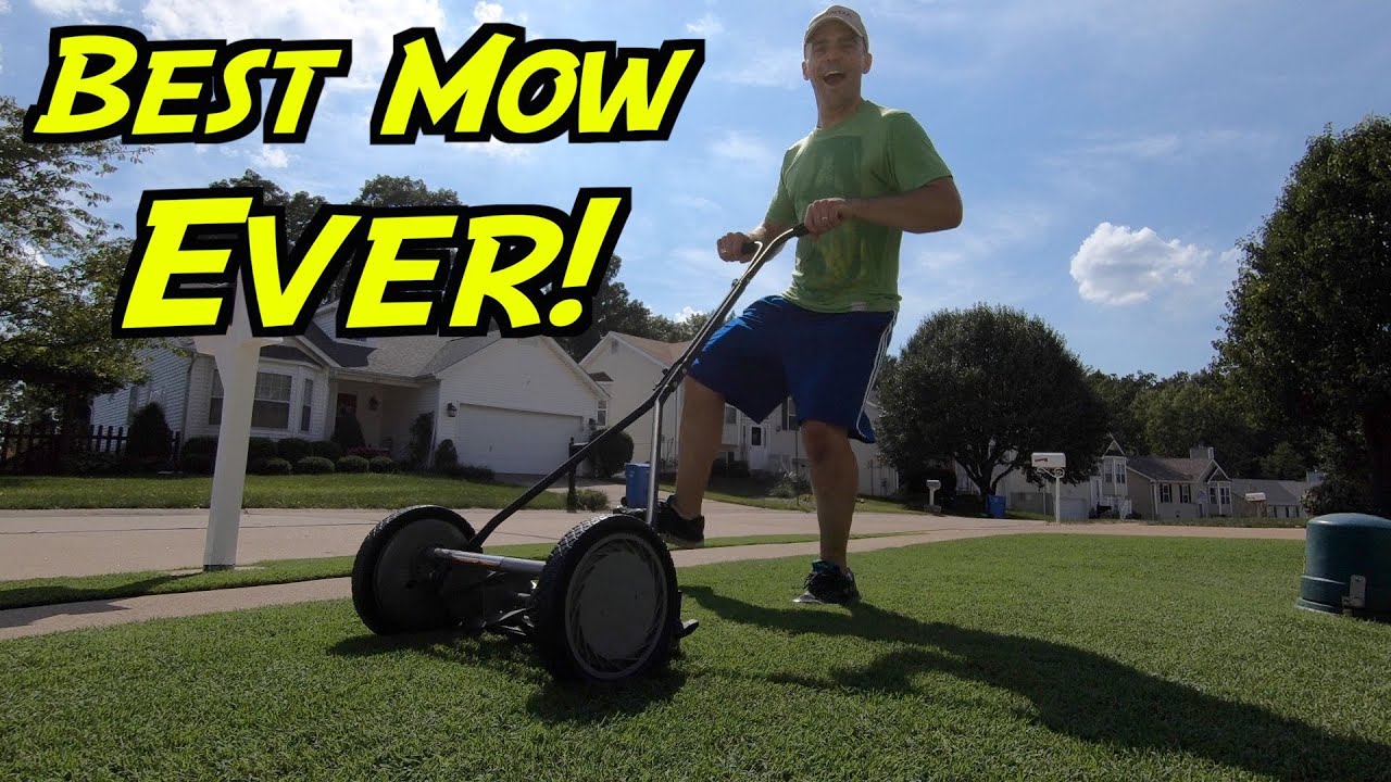 BEST MOW EVER! First Reel Low Mow | Manual Reel Mower | Mowing Bermuda ...