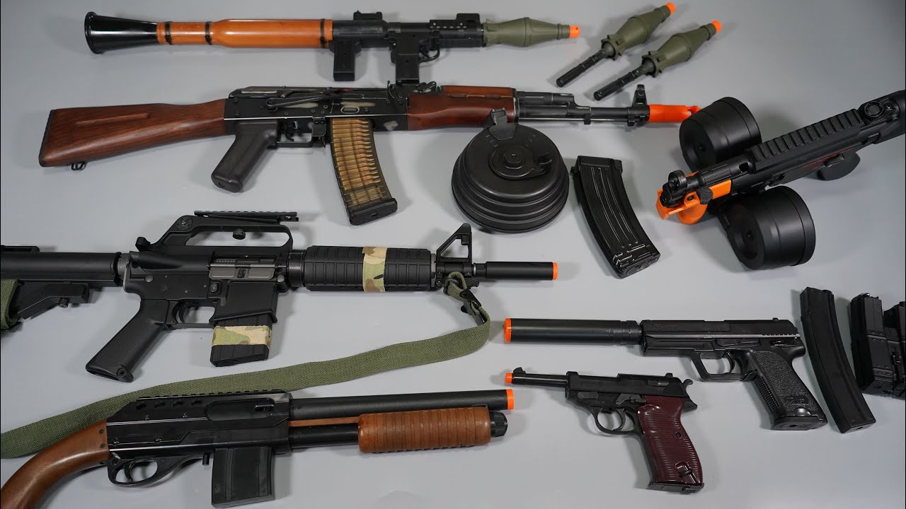 AK47 Airsoft Toy Gun - RPG-7 MP5 Drum Magazine - Shot Gun - Realistic ...