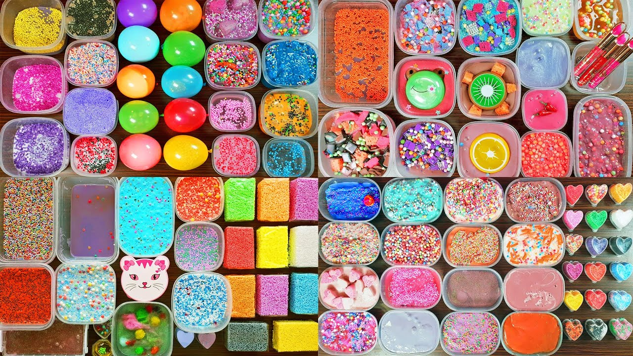 Relaxing Crunchy Slime Mixing Oddly Satisfying ASMR - YouTube