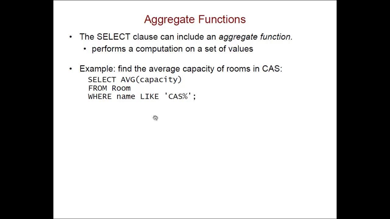 SQL: Removing Duplicates; Aggregate Functions - YouTube
