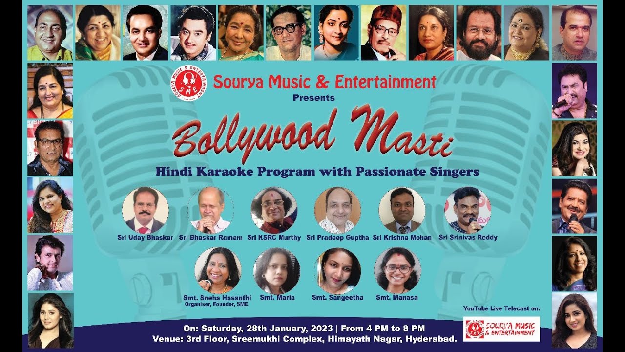 Bollywood Masti ~ Hindi Karoake Program with Passionate Singers || 28th Jan, 2023 || 4 PM to 8 ...
