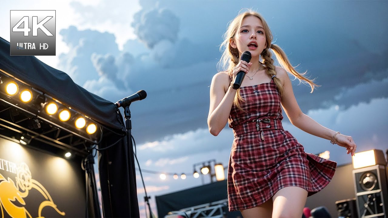 [4K] she is singing #ai lookbook #art #hot #ai girl #girl #cute - YouTube