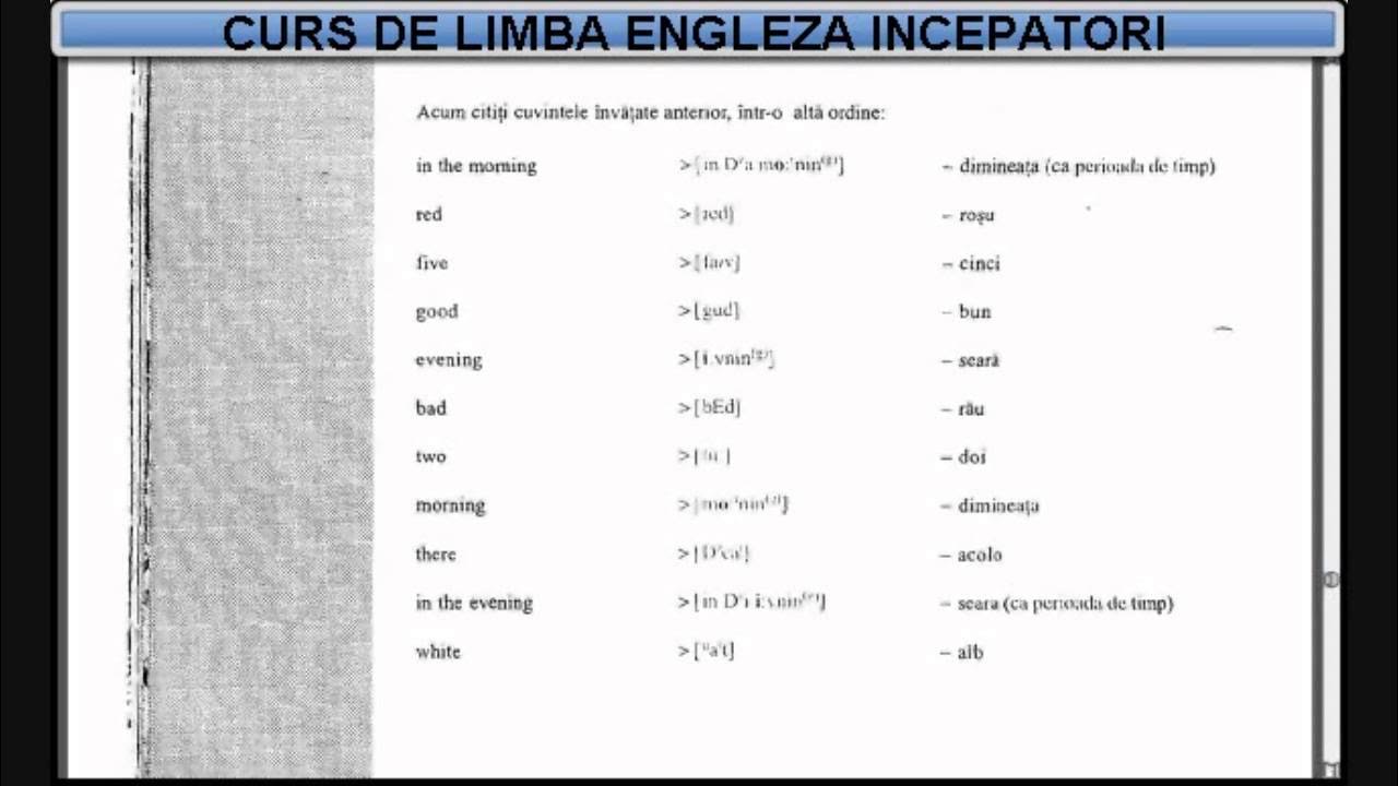 Curs de limba Engleza incepatori (tema+vocabular) - Lectia 2 - YouTube