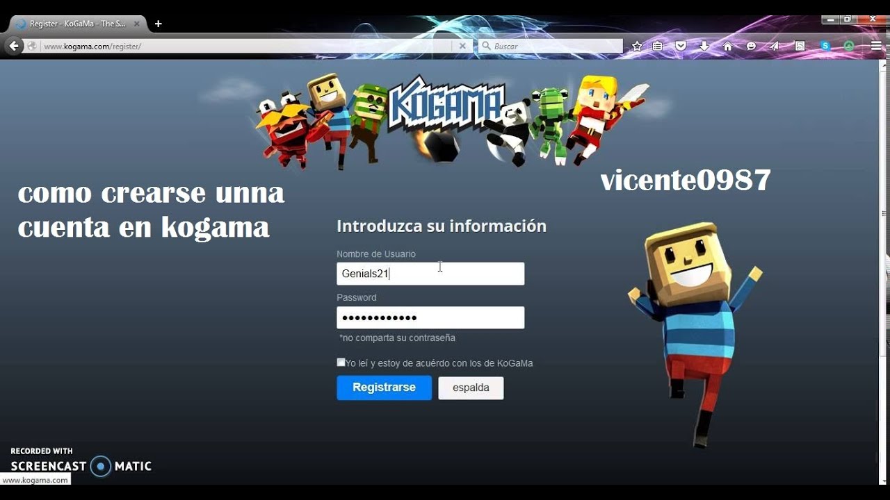 Como crearse una cuenta en kogama? - YouTube