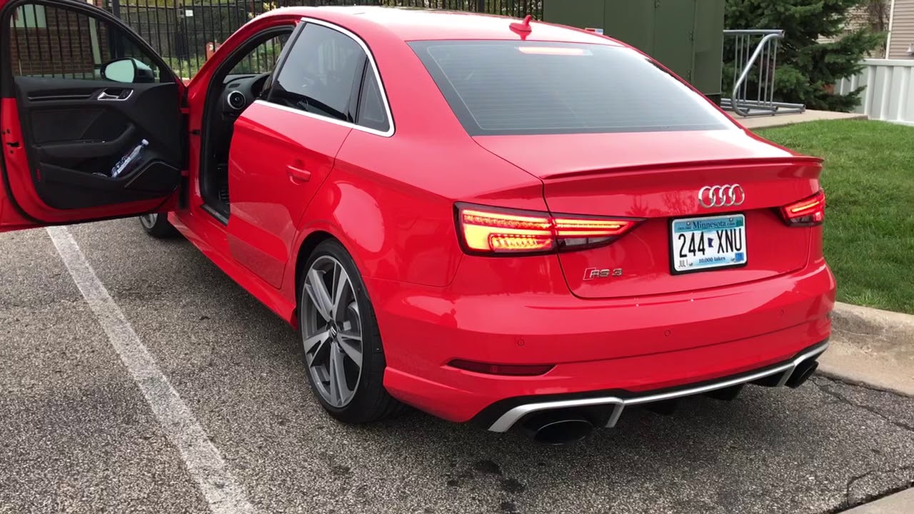 2018 rs3 iroz downpipe start - YouTube