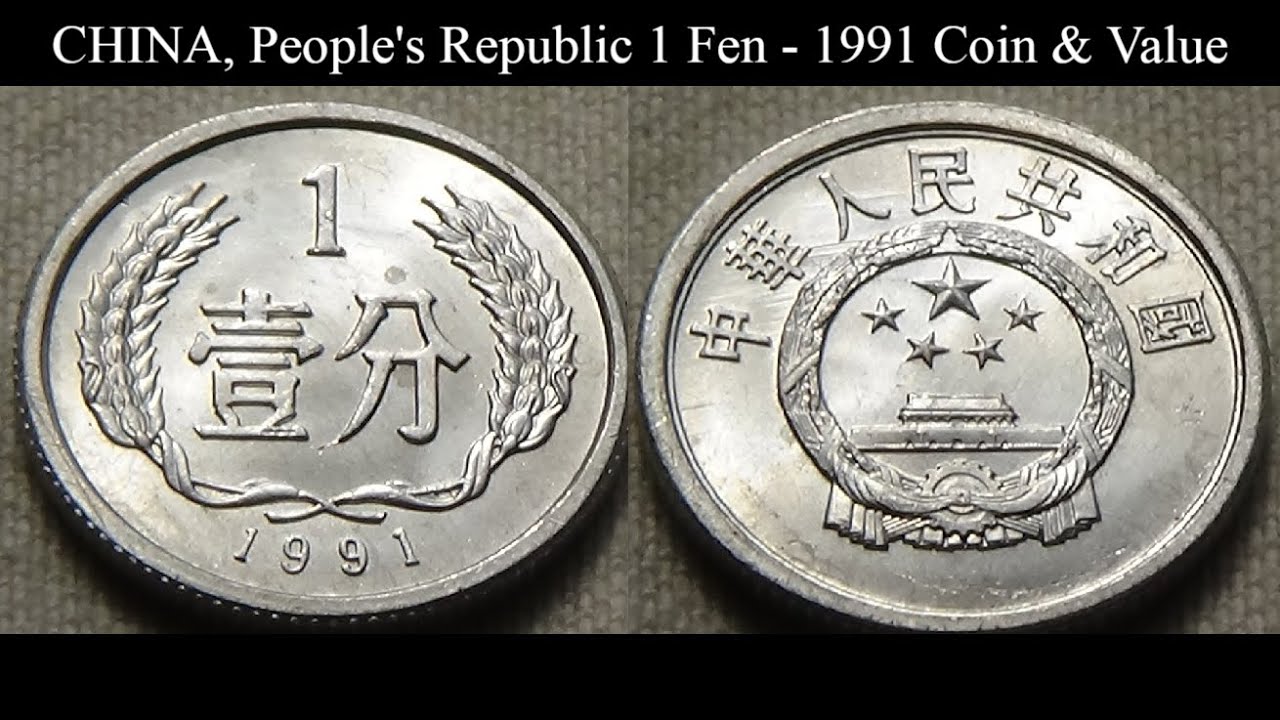 CHINA, People's Republic - 1 Fen 1991 Coin & Value - YouTube