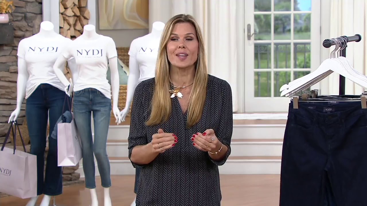 NYDJ Sheri Slim Leg 5-Pocket Jeans on QVC - YouTube