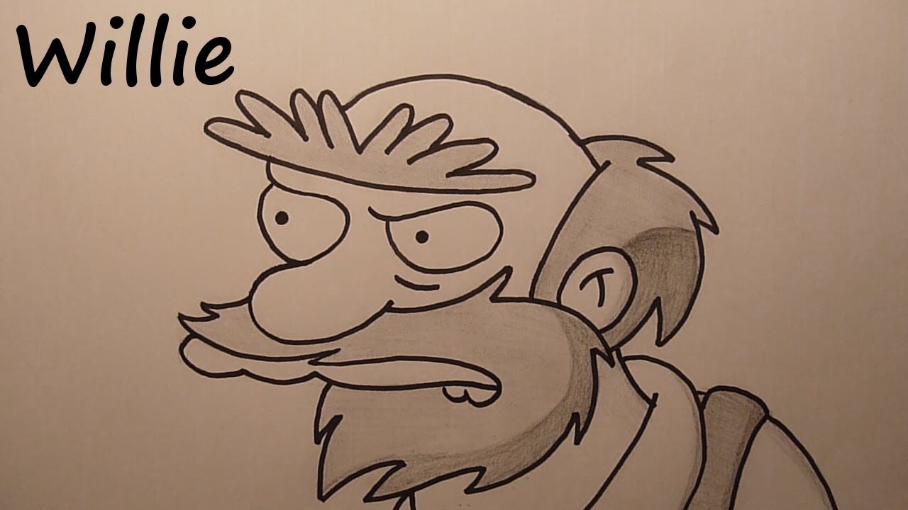 44th drawing: Groundskeeper Willie "William MacMoran" (Simpsons) [HD ...