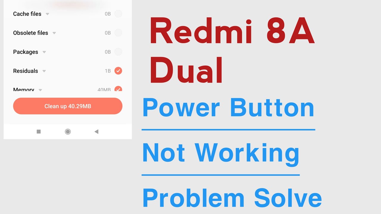 Redmi 8A Dual Power Button Not Working Problem Solve - YouTube