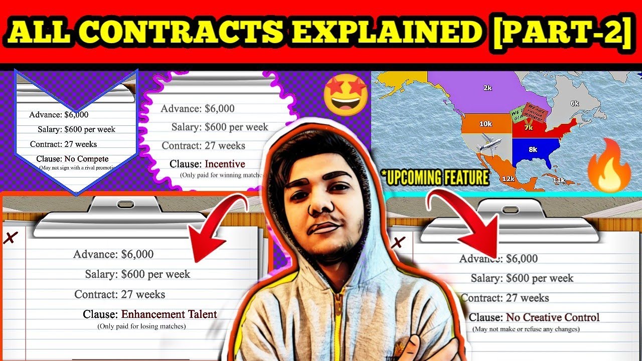 😍 [PART-2] WRESTLING EMPIRE : ALL CONTRACTS EXPLAINED (RED CONTRACTS ...