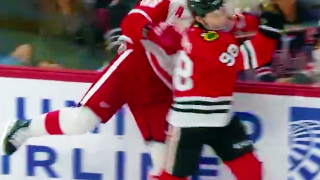 Connor Bedard Hit on Patrick Kane (FULL CLIP) - Blackhawks vs Red Wings ...
