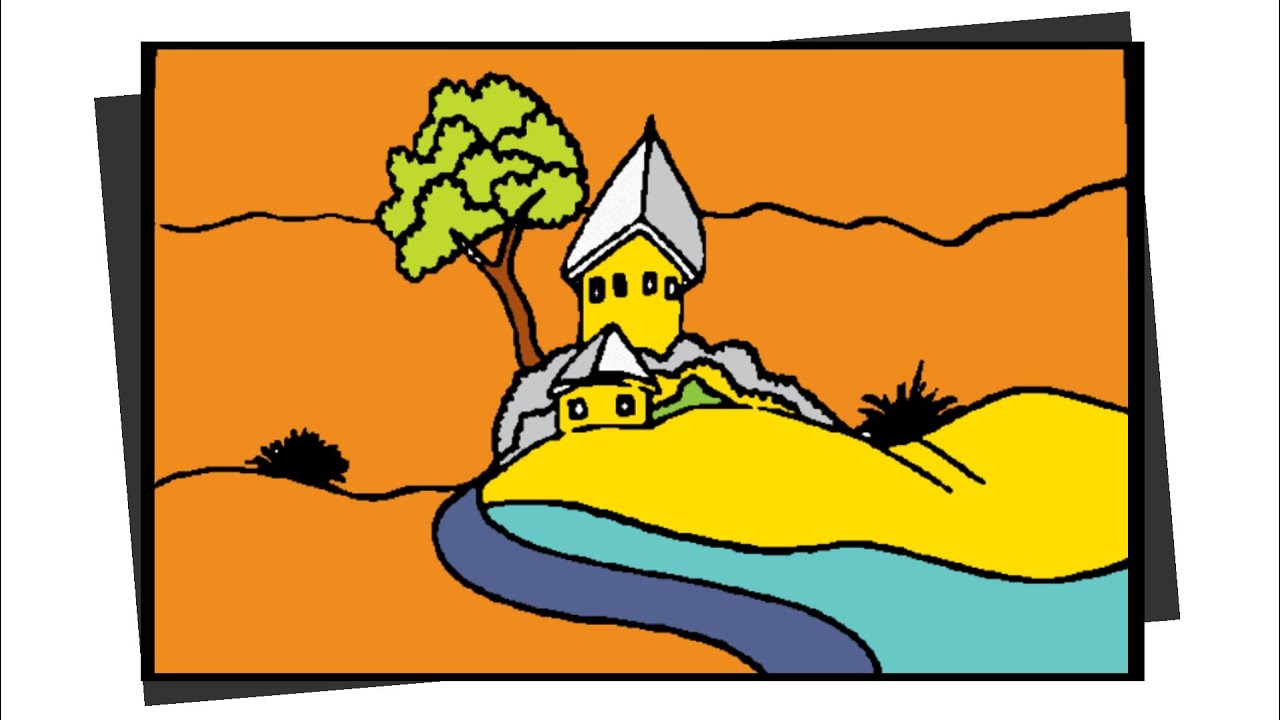 How to draw a bd scene | How to draw simple bd scene | Scene drawing ...