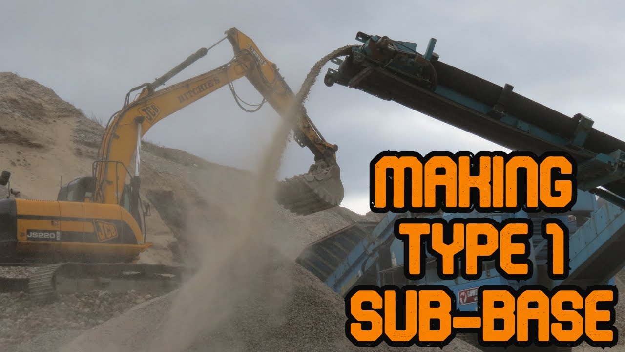Crusher making Type 1 sub base. Quarry - YouTube