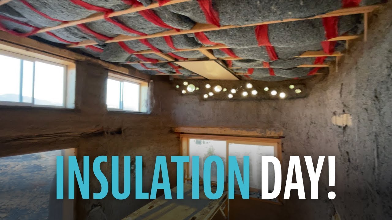 Insulating Hyperadobe Solar Shed - Earthbags and Insulation - YouTube