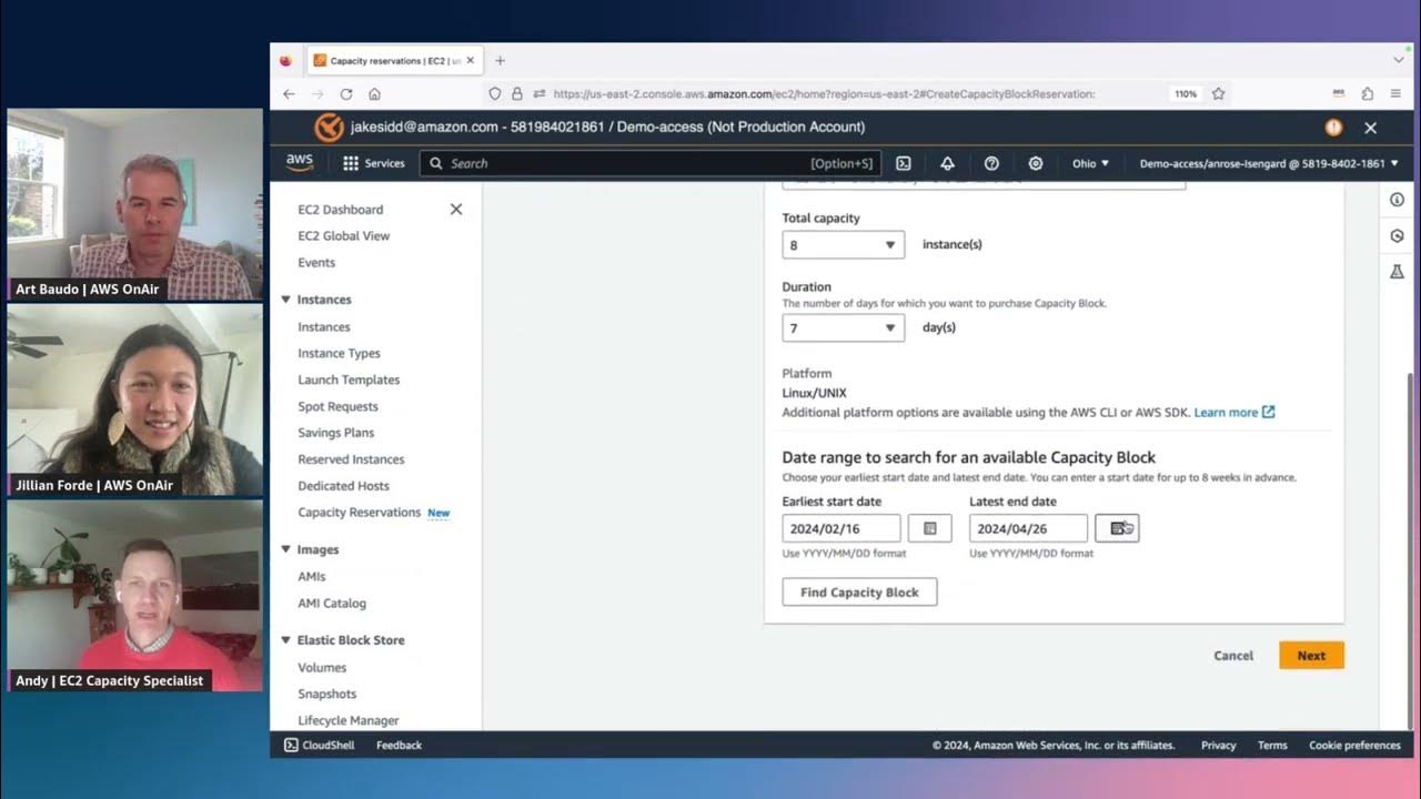 Reserving GPU instances in Amazon EC2 UltraClusters for ML workloads -AWS OnAir S5 | AWS Events ...