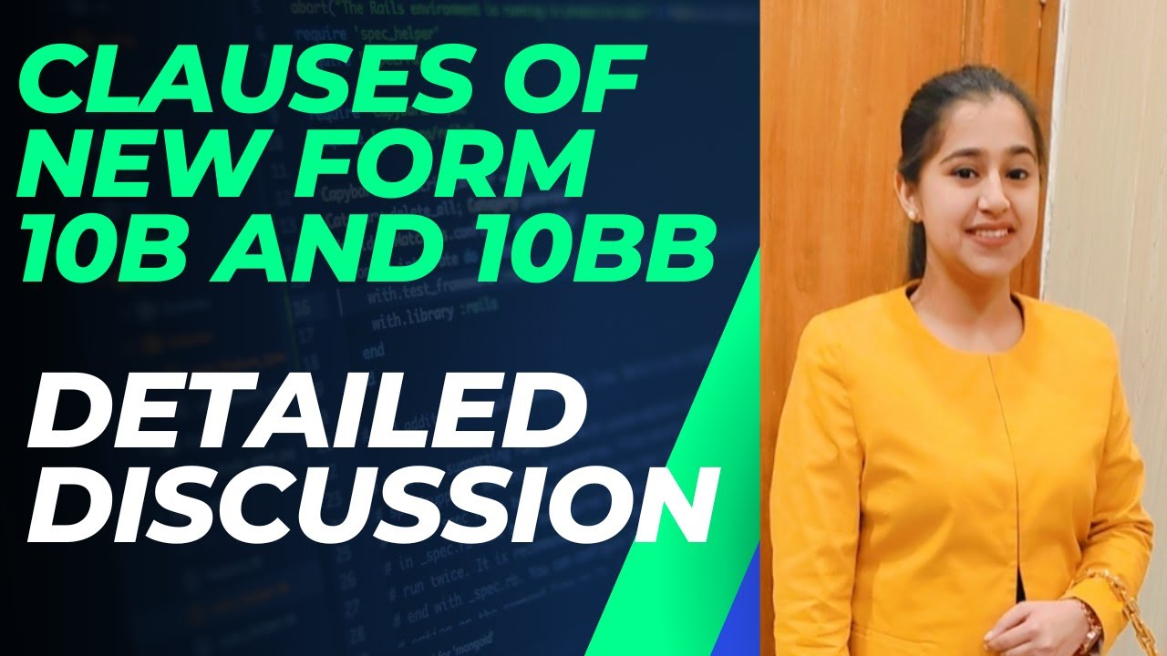 Clauses of Form 10B and Form 10BB| Tax Audit Report - YouTube