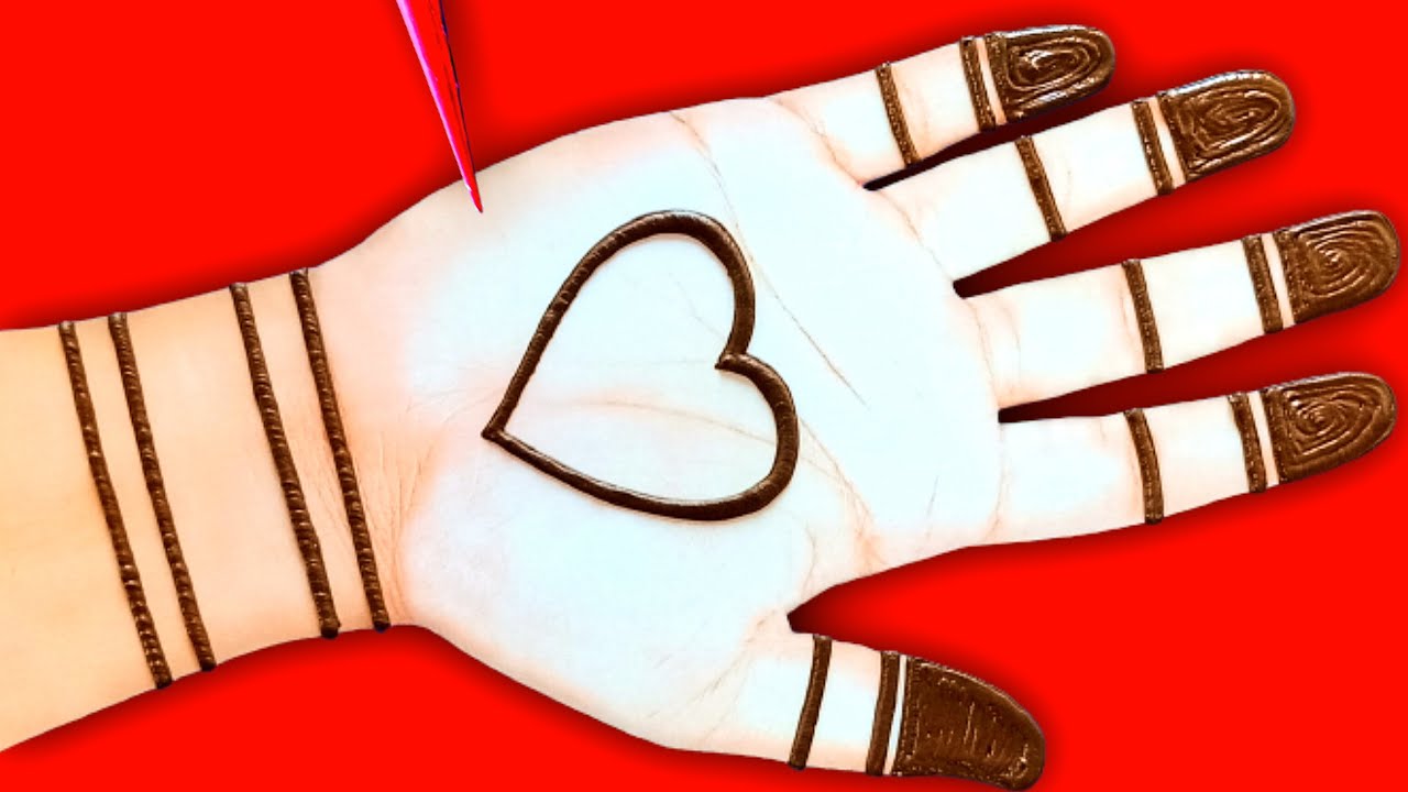 Beautiful Easy Mehandi Design Trick । Mehendi Design For Girls । dil ...