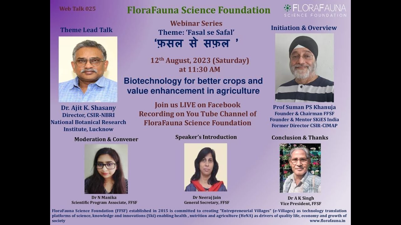 'Fasal se Safal' 25th talk by Dr A K Shasany, Director, CSIR NBRI ...