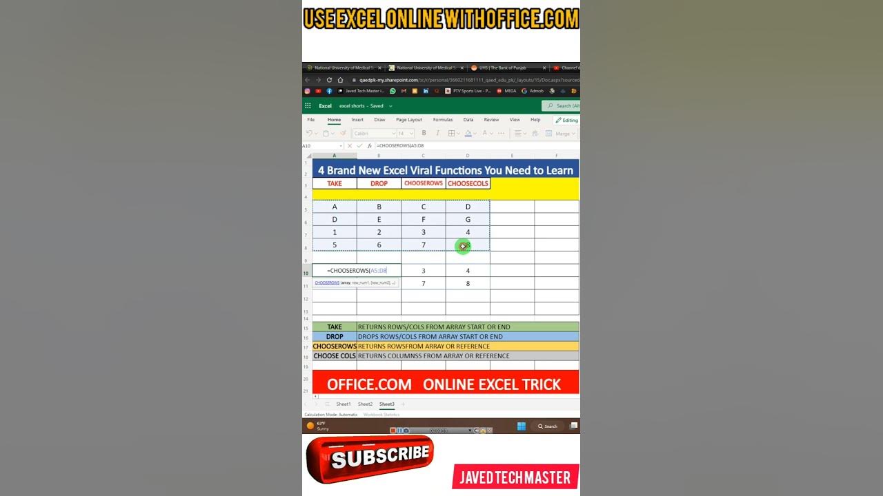 Excel 4 New Viral Functions Shorts Excelshorts Excel Exceltips Exceltutorial