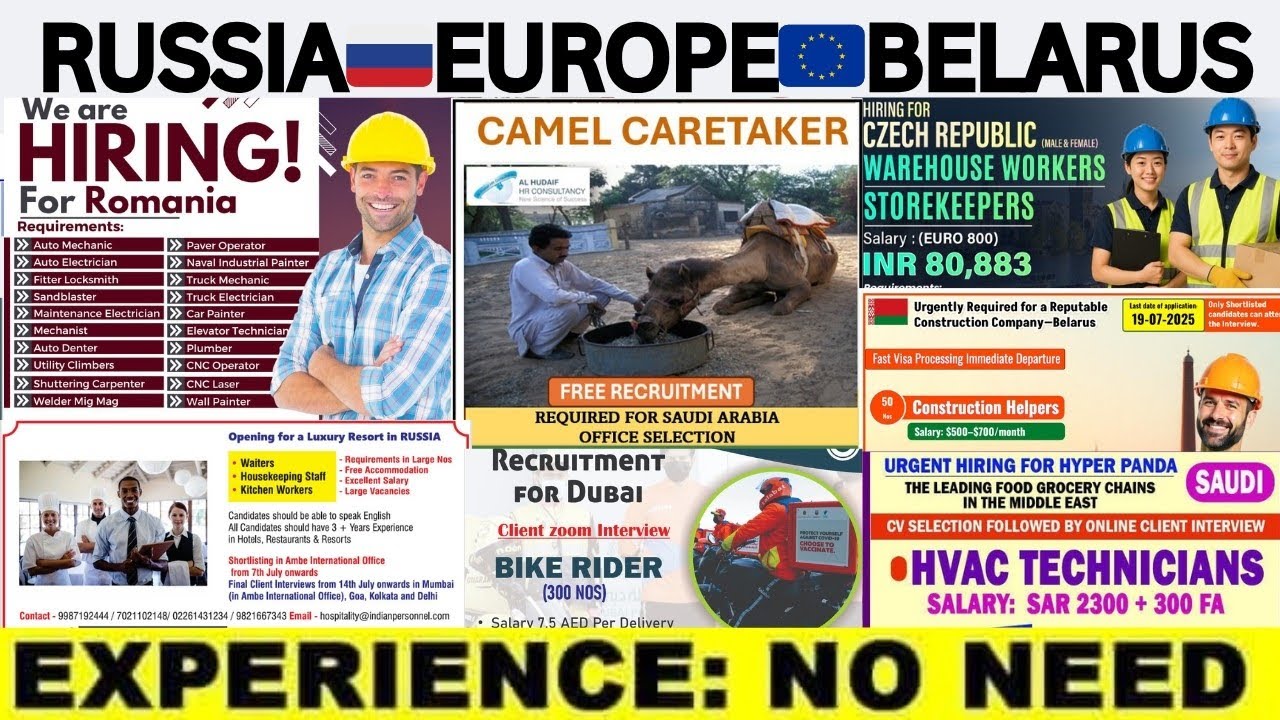 Jobs in 🇷🇺 RUSSIA 🇪🇺 EUROPE ROMANIA SLOVAKIA BELARUS SERBIA & GULF JOBS ...