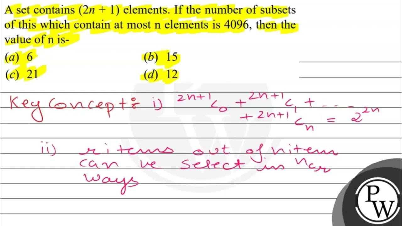 A set contains \( (2 n+1) \) elements. If the number of subsets of this which contain at most ...