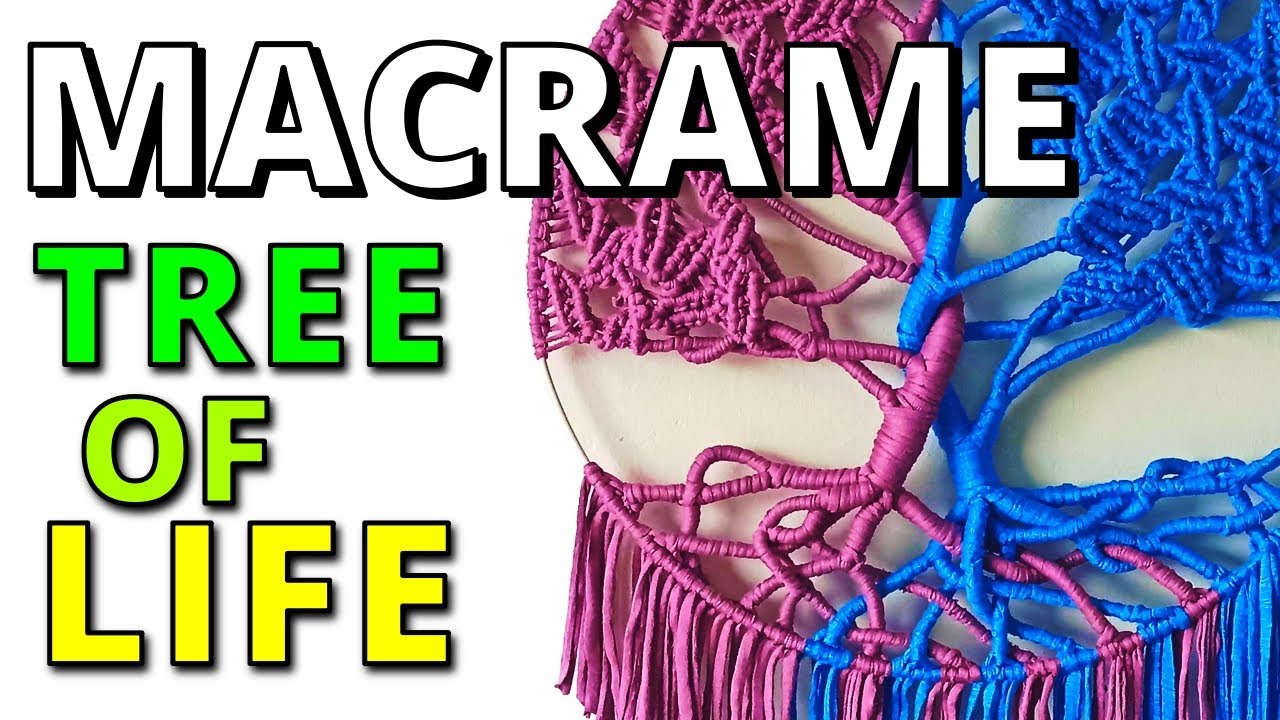 #224 DIY Macrame Tree Of Life Step by Step Tutorial using Cotton Strips ...