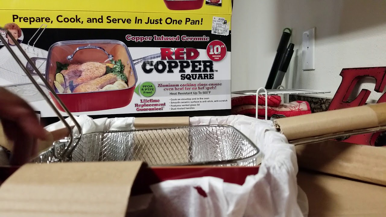 Unboxing The Red Copper Square 10 in pan!! - YouTube