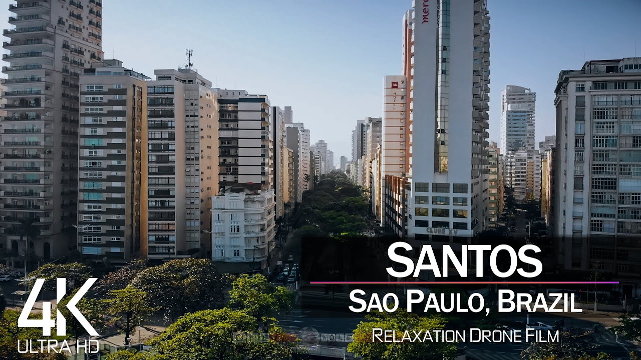 【4K】🇧🇷 The Skyline of Santos from Above - BRAZIL 2020 🔥 Cinematic Wolf ...