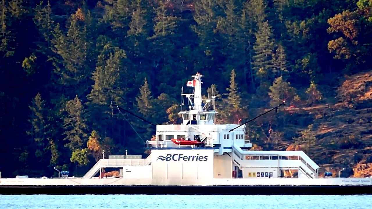 BC Ferries off Cherry Point Beach Vancouver Island - YouTube