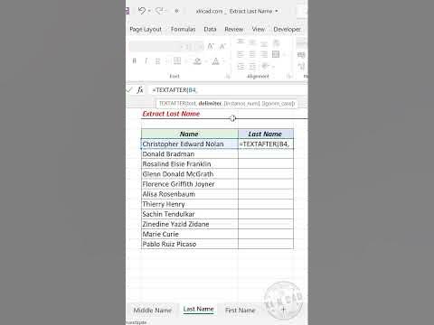 Extract Last Name using TEXTAFTER function in Excel - YouTube