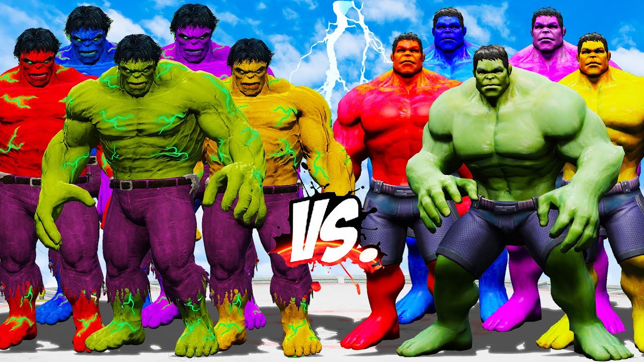 BIG HULK COLOR VS TEAM HULK SAVAGE COLOR - EPIC BATTLE - YouTube