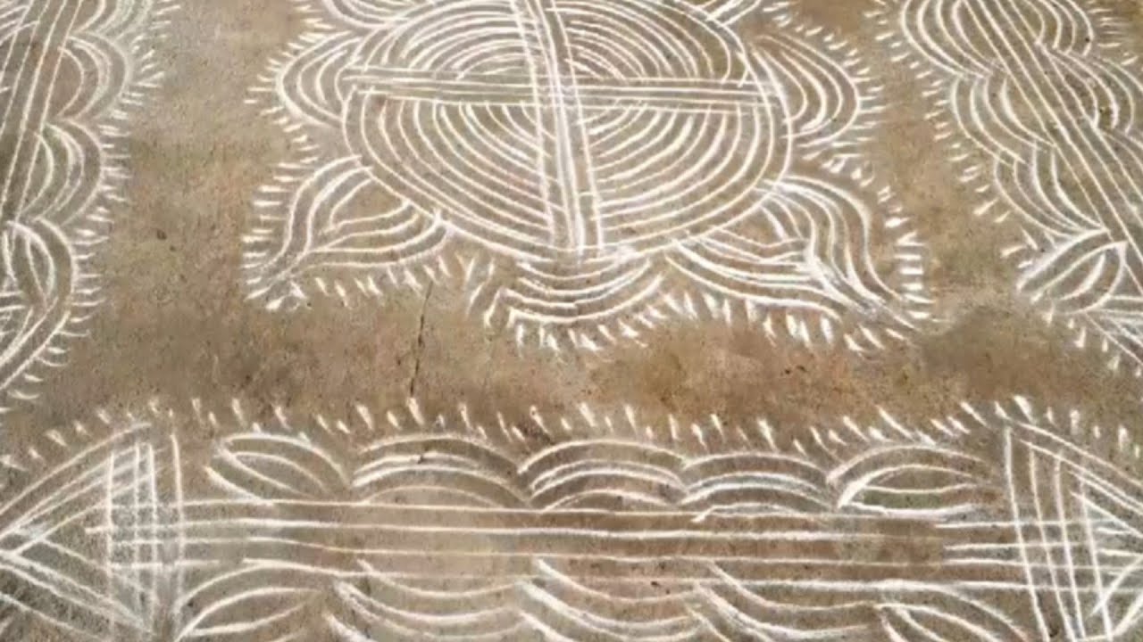 Dhanurmasam geethala muggu// lines rangoli by mana intlo ruchulu - YouTube