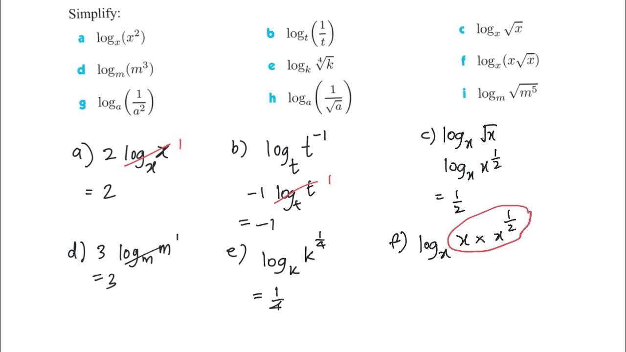 Logarithms Simplifying Logarithms Part 1 - YouTube