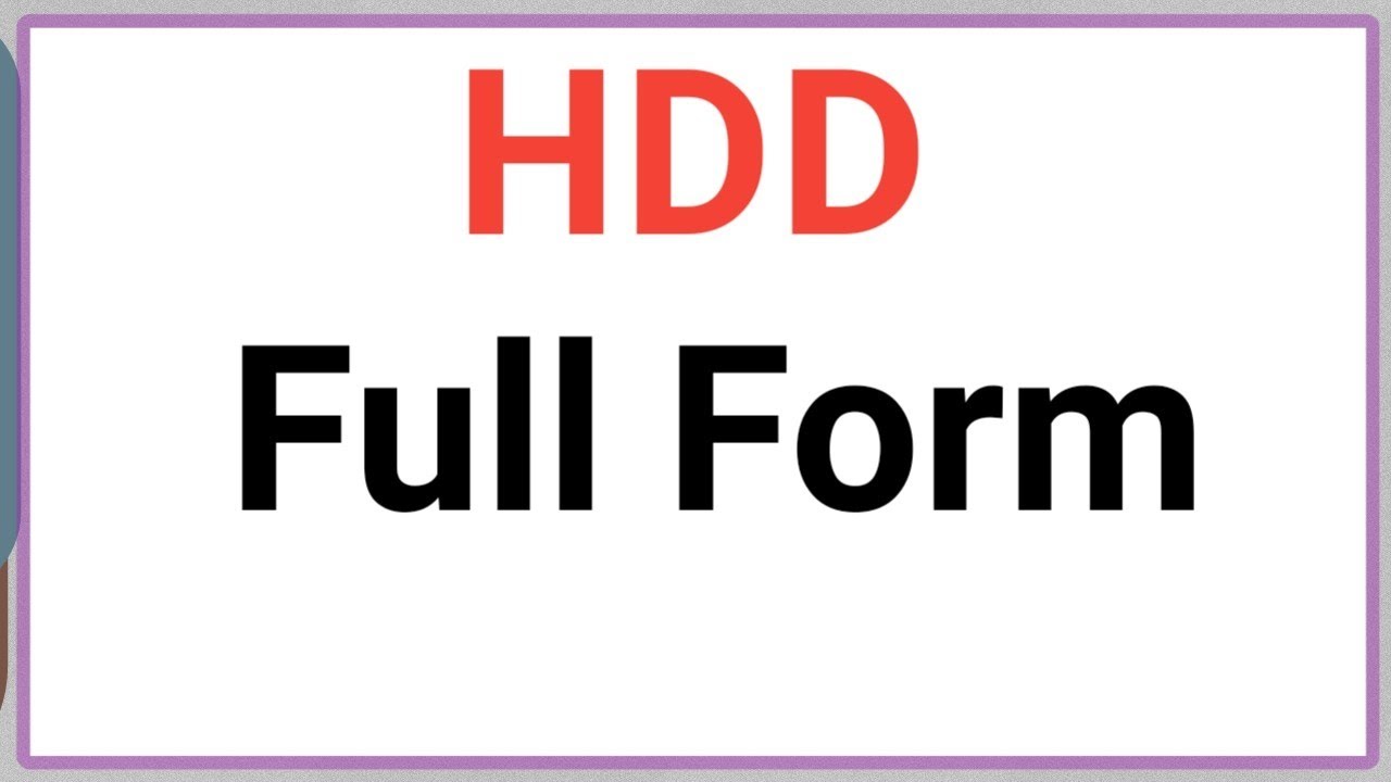 Full Form of HDD || HDD की फुल फॉर्म क्या है? || - YouTube