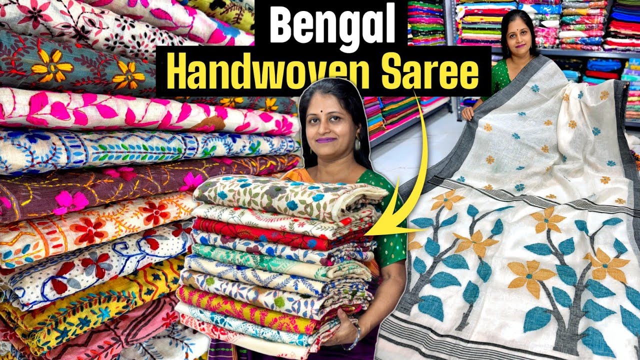 Kolkata Special Hand Stitched & Bengal Handloom Saree Manufacturer ...