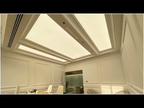 Translucent stretch ceiling with back LED light - YouTube