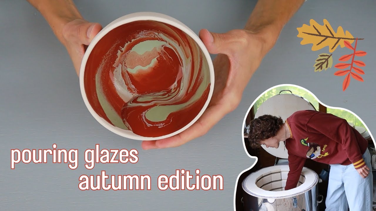 Pouring Glazes On Pottery Autumn Edition // fun pottery glazing ...