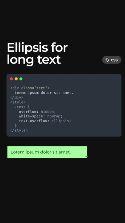🖥️ Mastering Ellipsis for Long Text with HTML5 & CSS3! ||#shorts #shortvideo #viralvideo #coding ...
