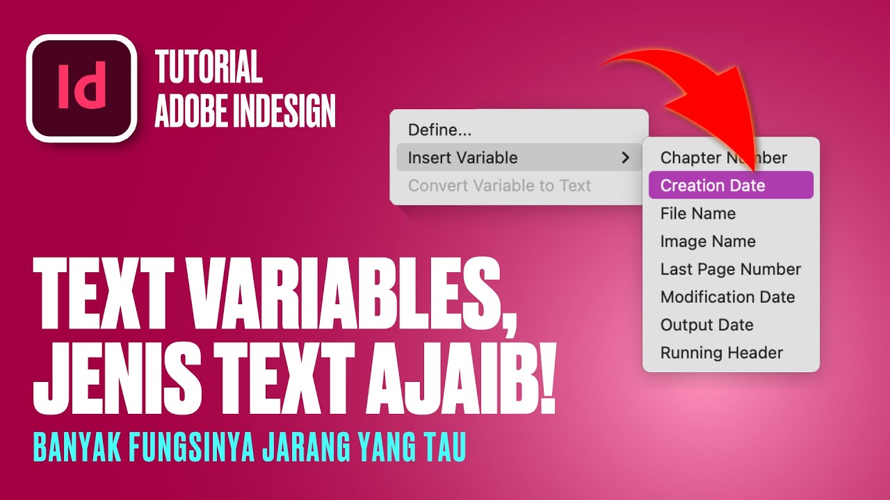 #26 Text Variables si Text Ajaib! | Adobe Indesign Pemula - YouTube
