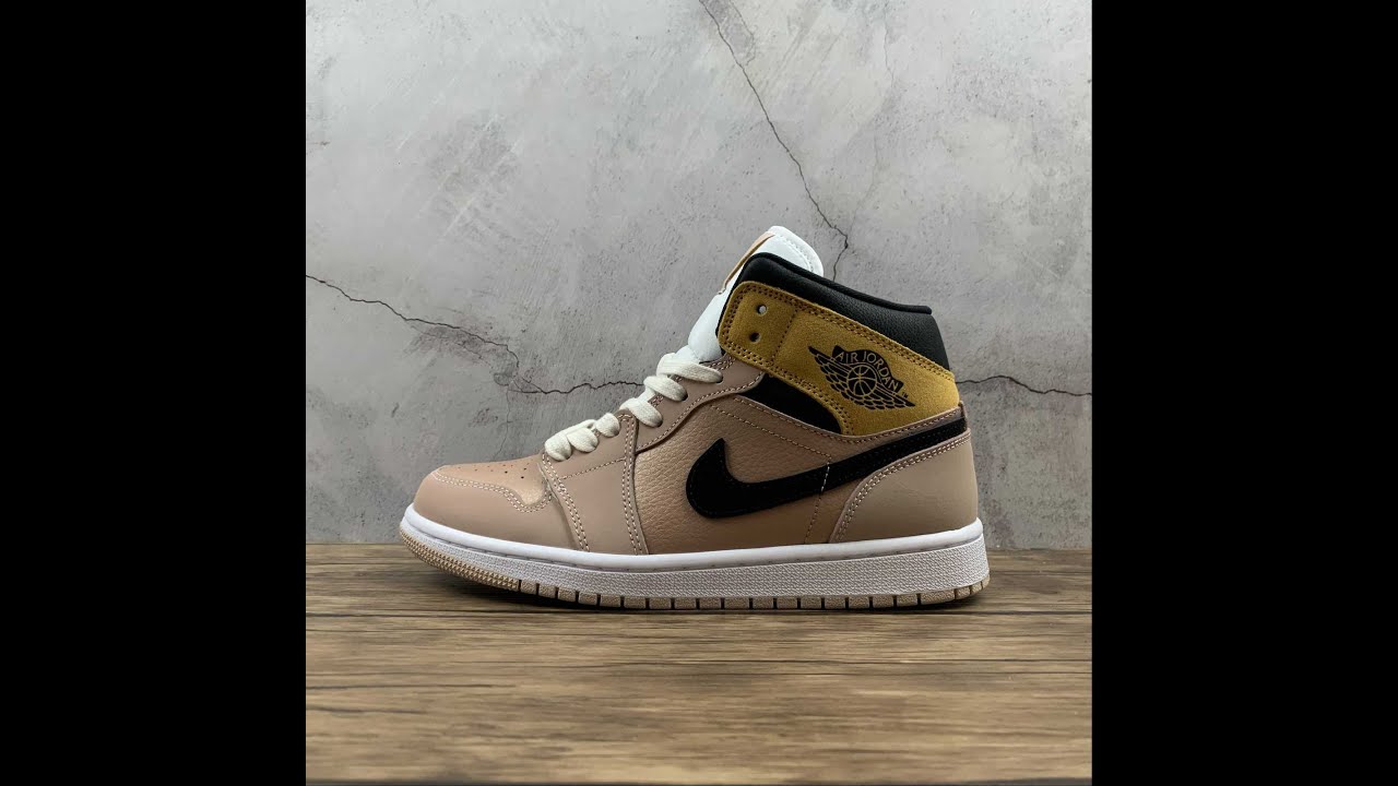 Air Jordan 1 Mid SE Particle Beige Black 2021 DD2224 200 - YouTube