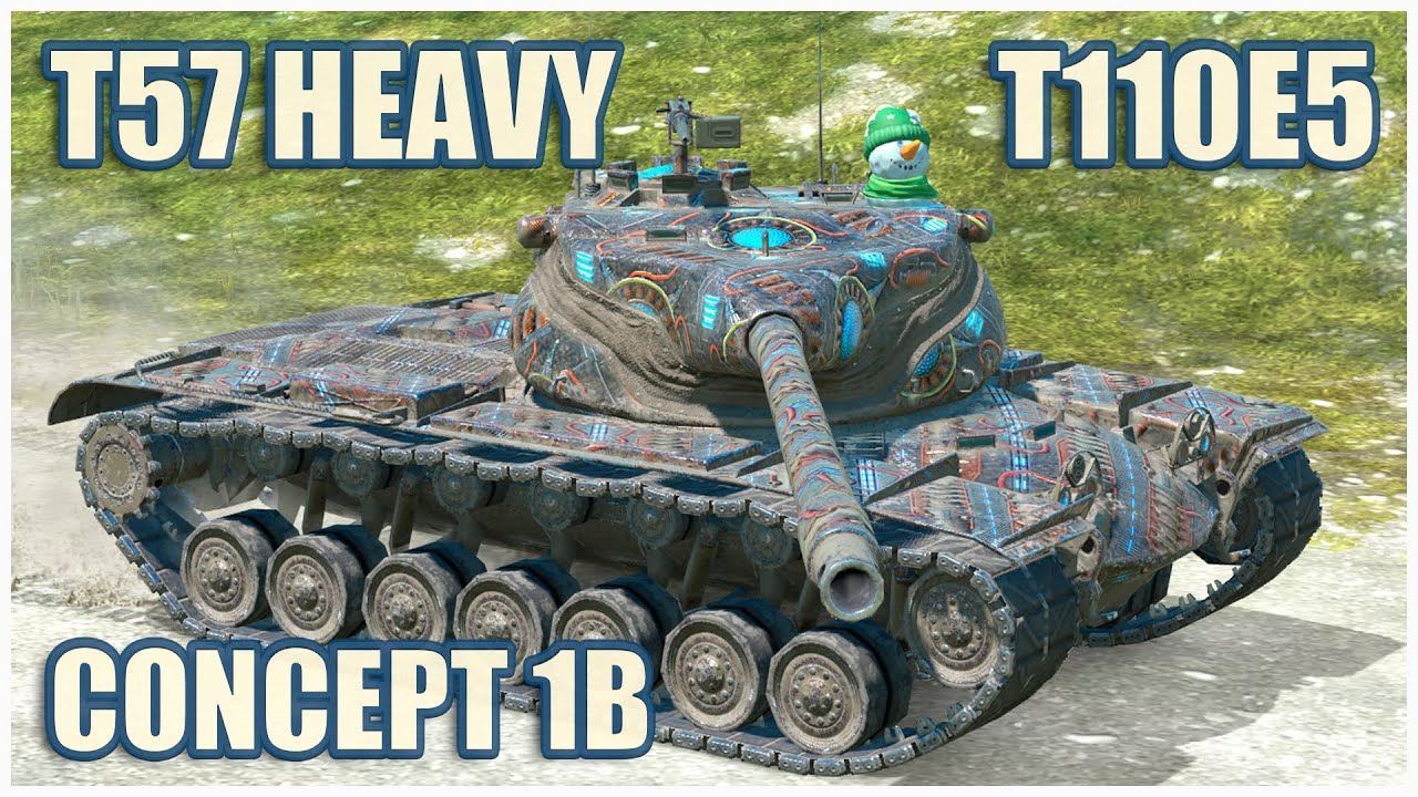 T57 Heavy, T110E5 & Concept 1B • WoT Blitz Gameplay - YouTube