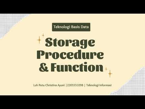 Storage Procedure dan Function - YouTube