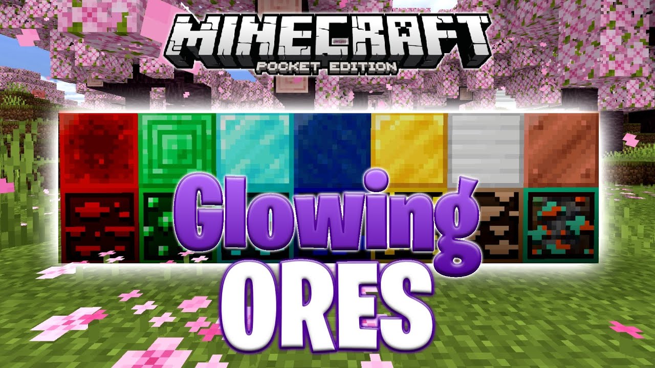 ORES GLOWING para Minecraft PE 1.20 | Textura Minerales BRILLANTES en ...