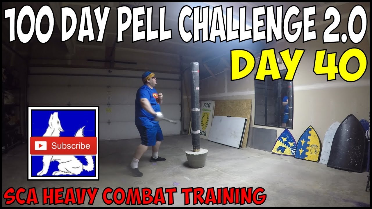 100 Day Pell Challenge 2.0 Day 40 SCA Heavy Combat Pell Training Practice Drills - YouTube
