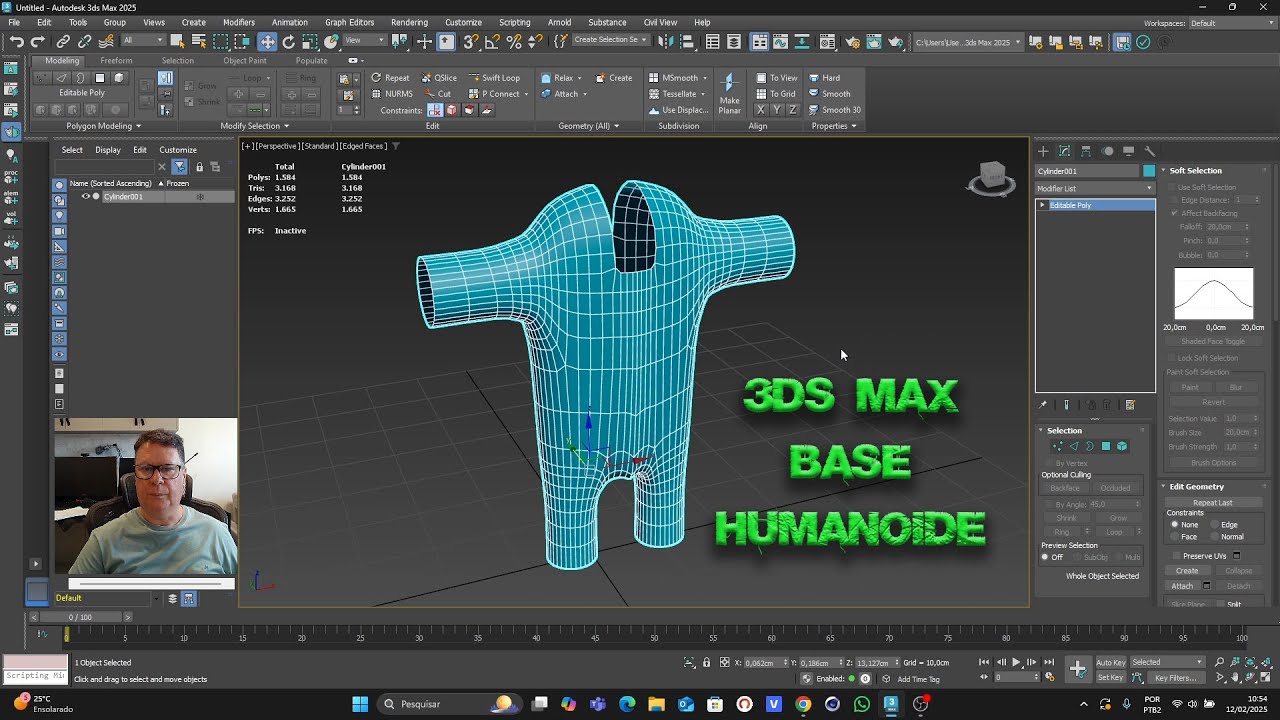 3DS MAX BASE HUMANOIDE 001 - YouTube