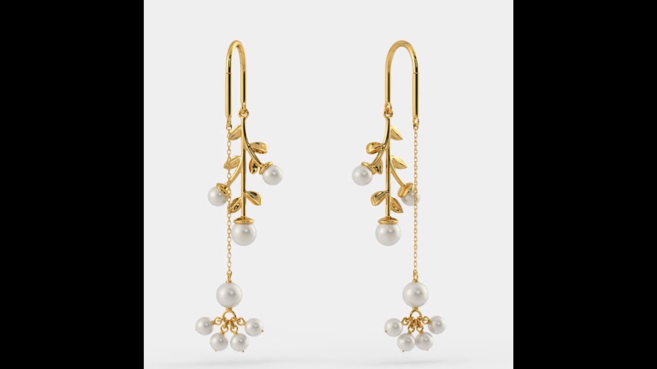 Latest light weight gold /diamond hanging earrings designs sui dhaga ...