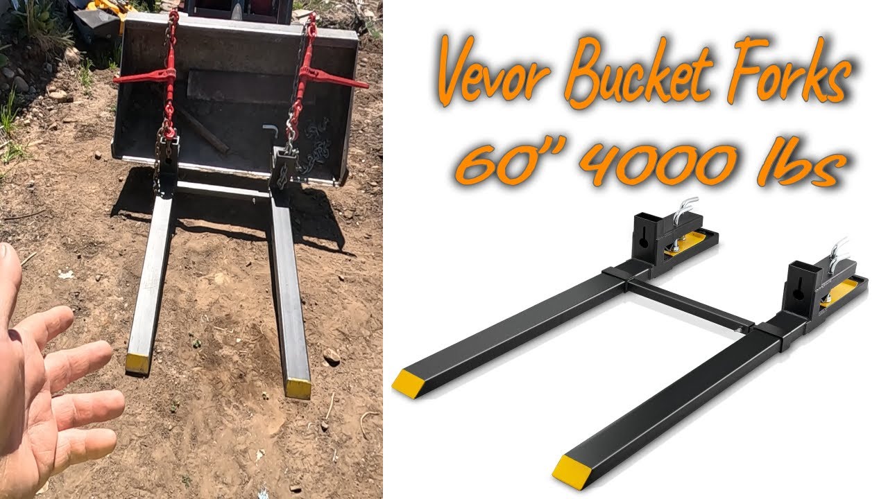 Vevor Bucket Lift Forks | Clamp On 60" 4000lb Capacity - YouTube