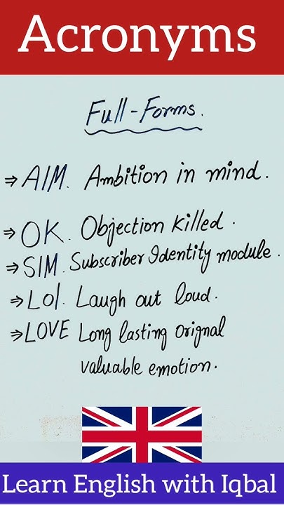 Acronyms/Full forms - YouTube