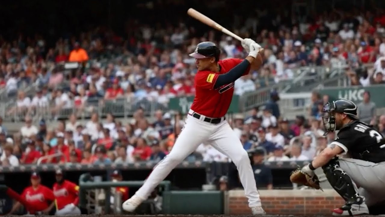 Matt Olson Slow Motion Home Run Baseball Swing Hitting Mechanics ...